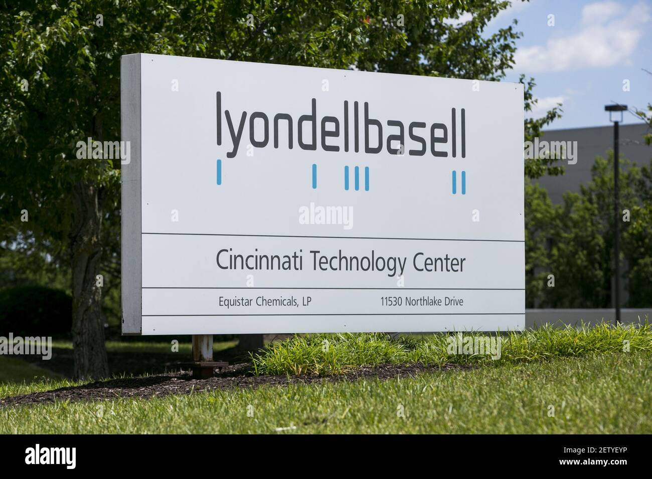 A logo sign outside of a facility occupied by LyondellBasell in ...