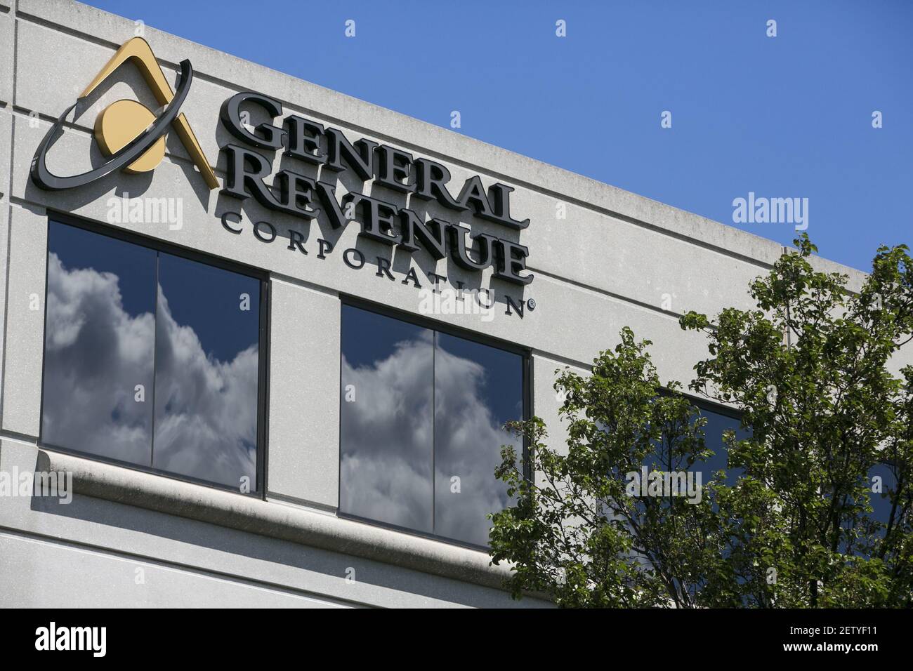 A logo sign outside of a facility occupied by General Revenue ...