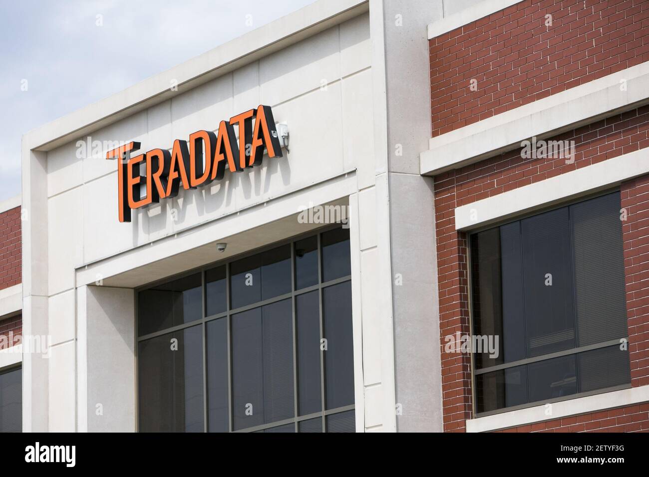 A logo sign outside of the headquarters of the Teradata Corporation in ...