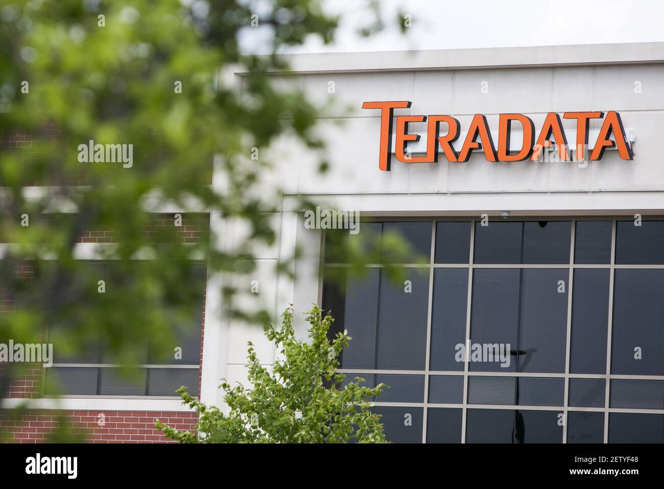 A logo sign outside of the headquarters of the Teradata Corporation in ...