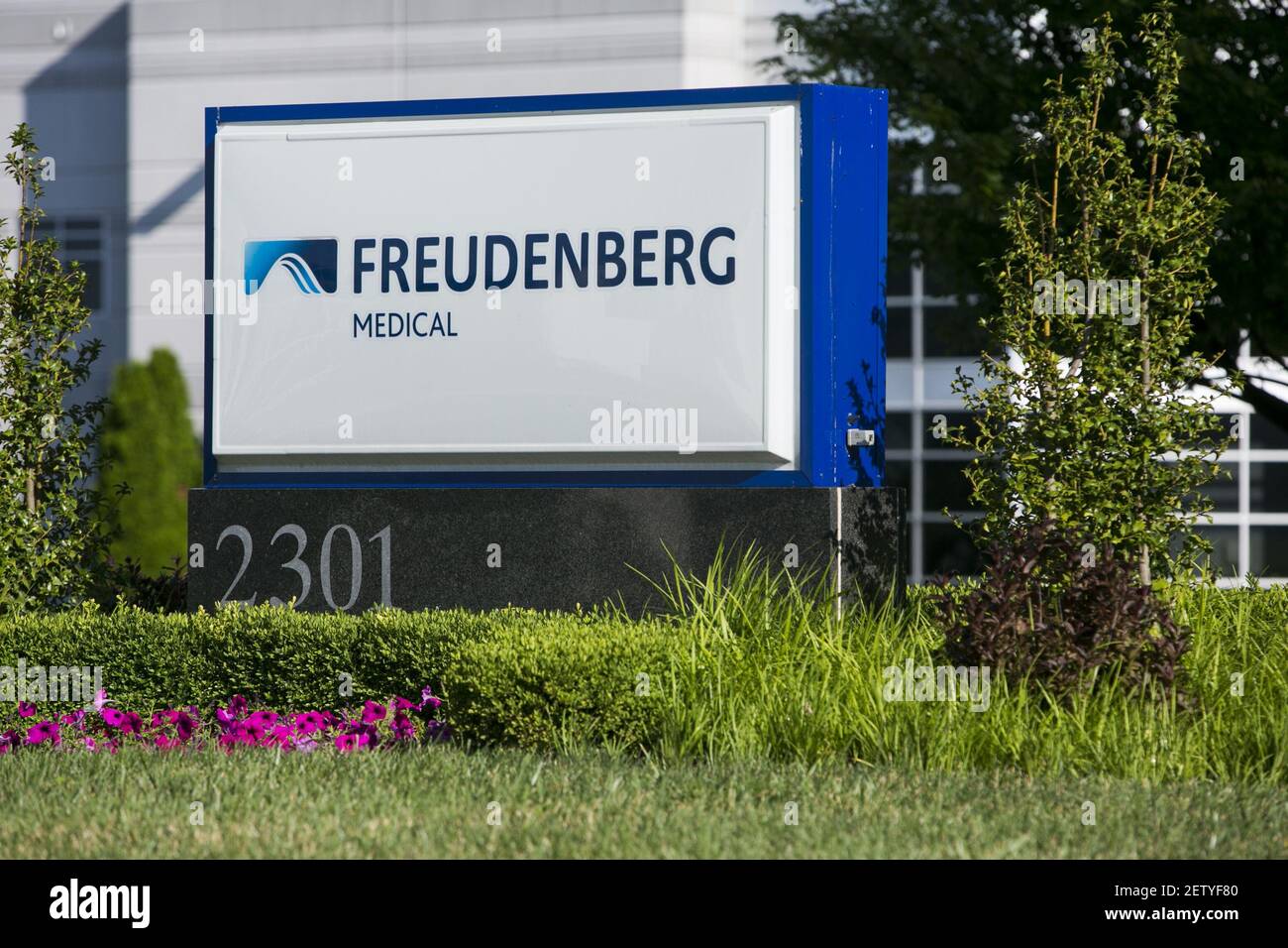 A logo sign outside of a facility occupied by Freudenberg Medical in ...