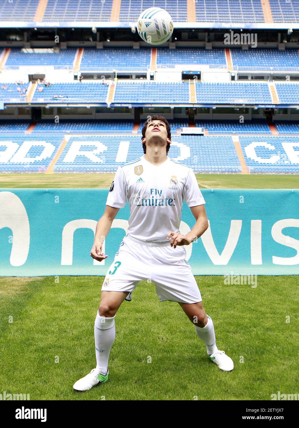 Real Madrid's new player Jesus Vallejo during his official presentation ...