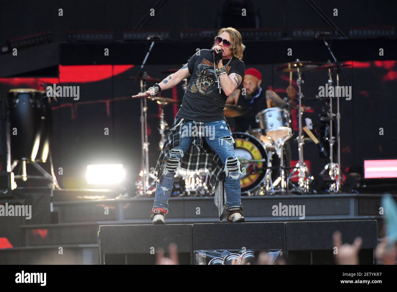 Axel Rose and Guns N' Roses perform at the Stade de France in Paris ...