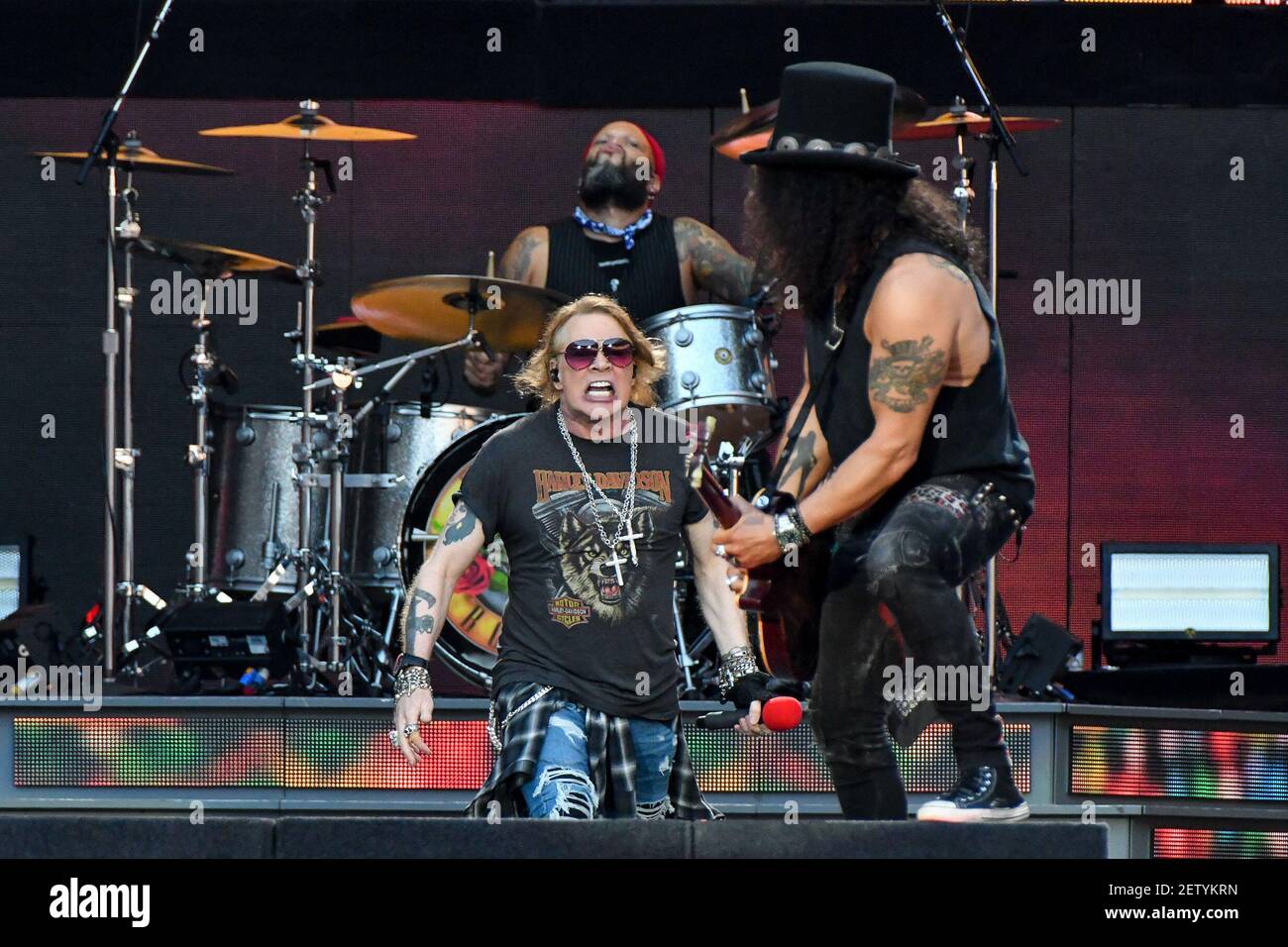 Axel Rose and Guns N' Roses perform at the Stade de France in Paris ...