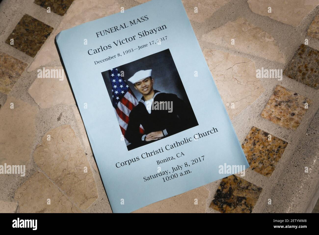 Funeral mass for Navy Fire Controlman 2nd Class Carlos Victor Sibayan ...