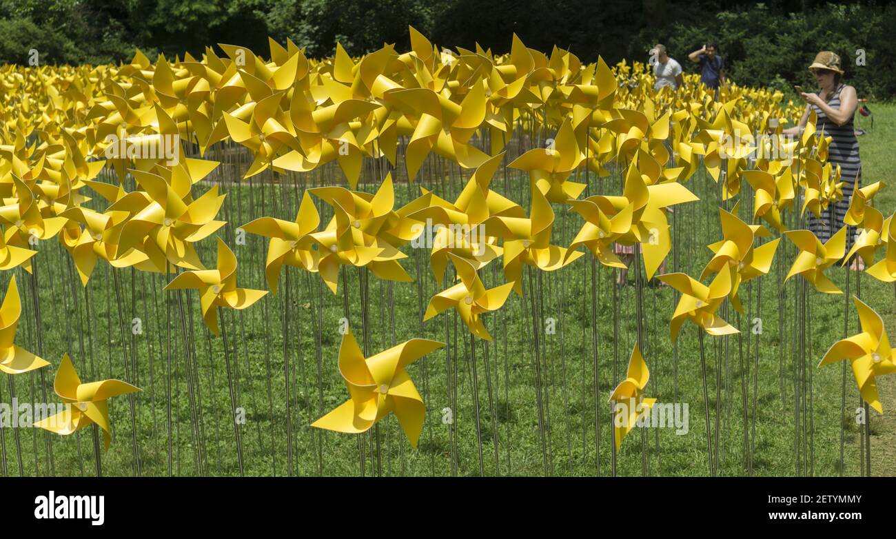 The Connective Project, consisting of 7000 handmade pinwheels, made by ...