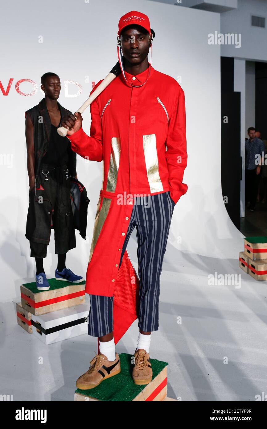 Model walks on the runway during the Wood House Spring 2018 New York ...