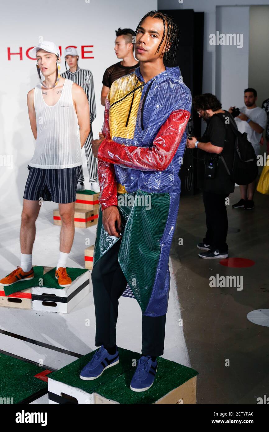 Model walks on the runway during the Wood House Spring 2018 New York ...