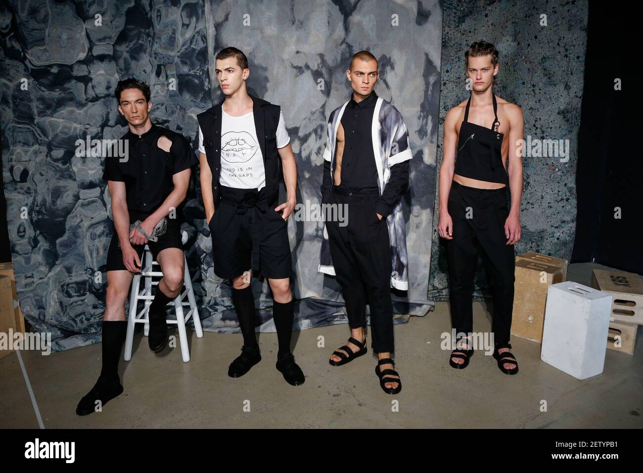 Model walks on the runway during the R. Swiader Spring 2018 New York ...