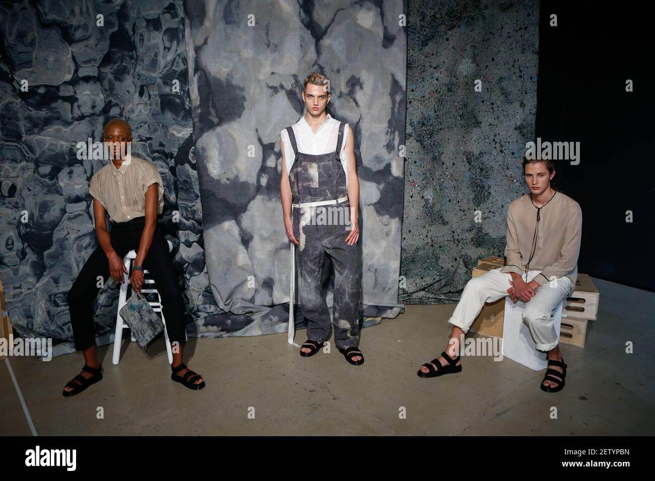 Model walks on the runway during the R. Swiader Spring 2018 New York ...