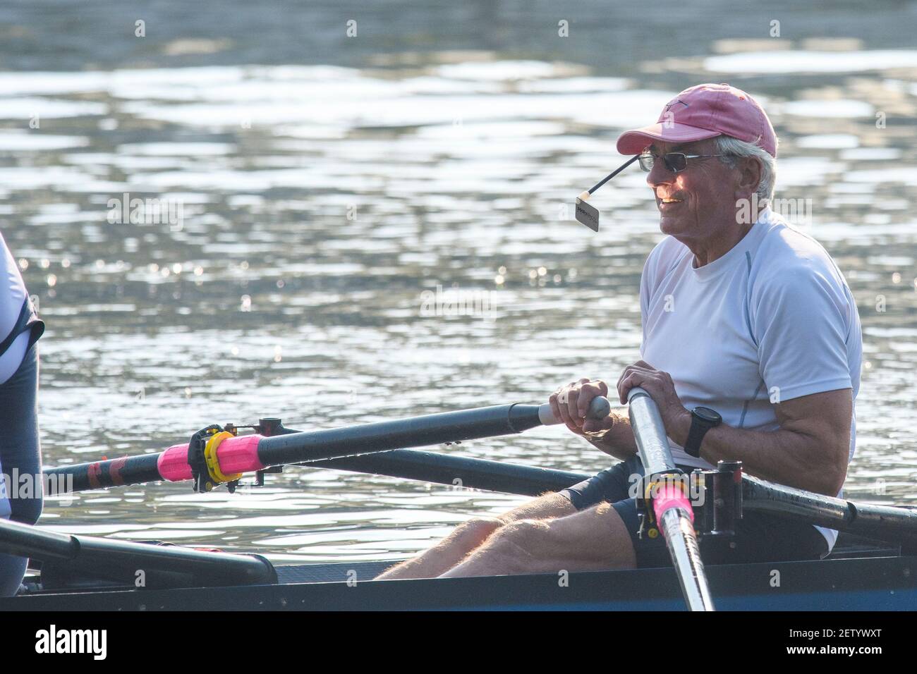 Rear view mirror used for rowing and sculling right hi-res stock ...