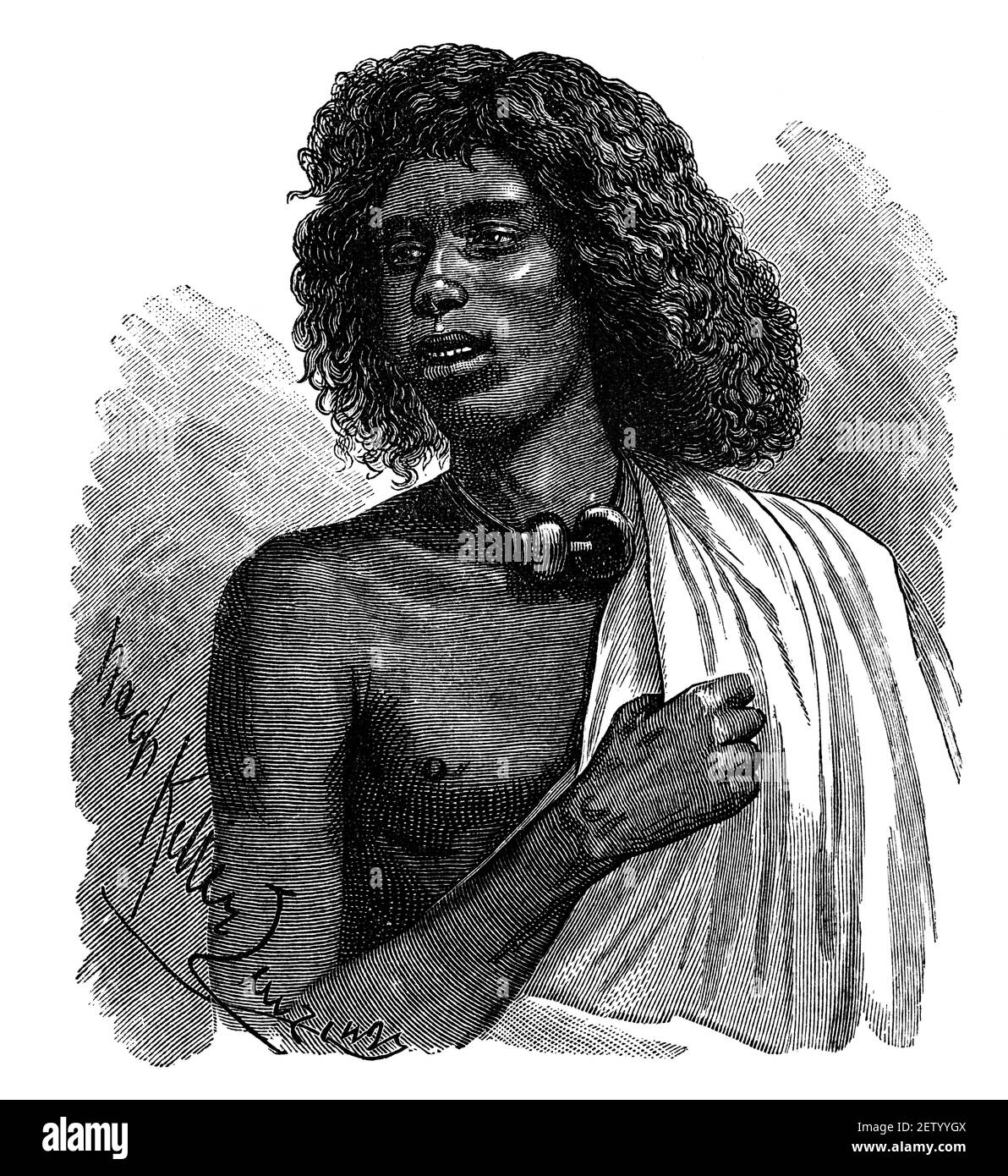 Young Somali man. Culture and history of Africa. Vintage antique black ...