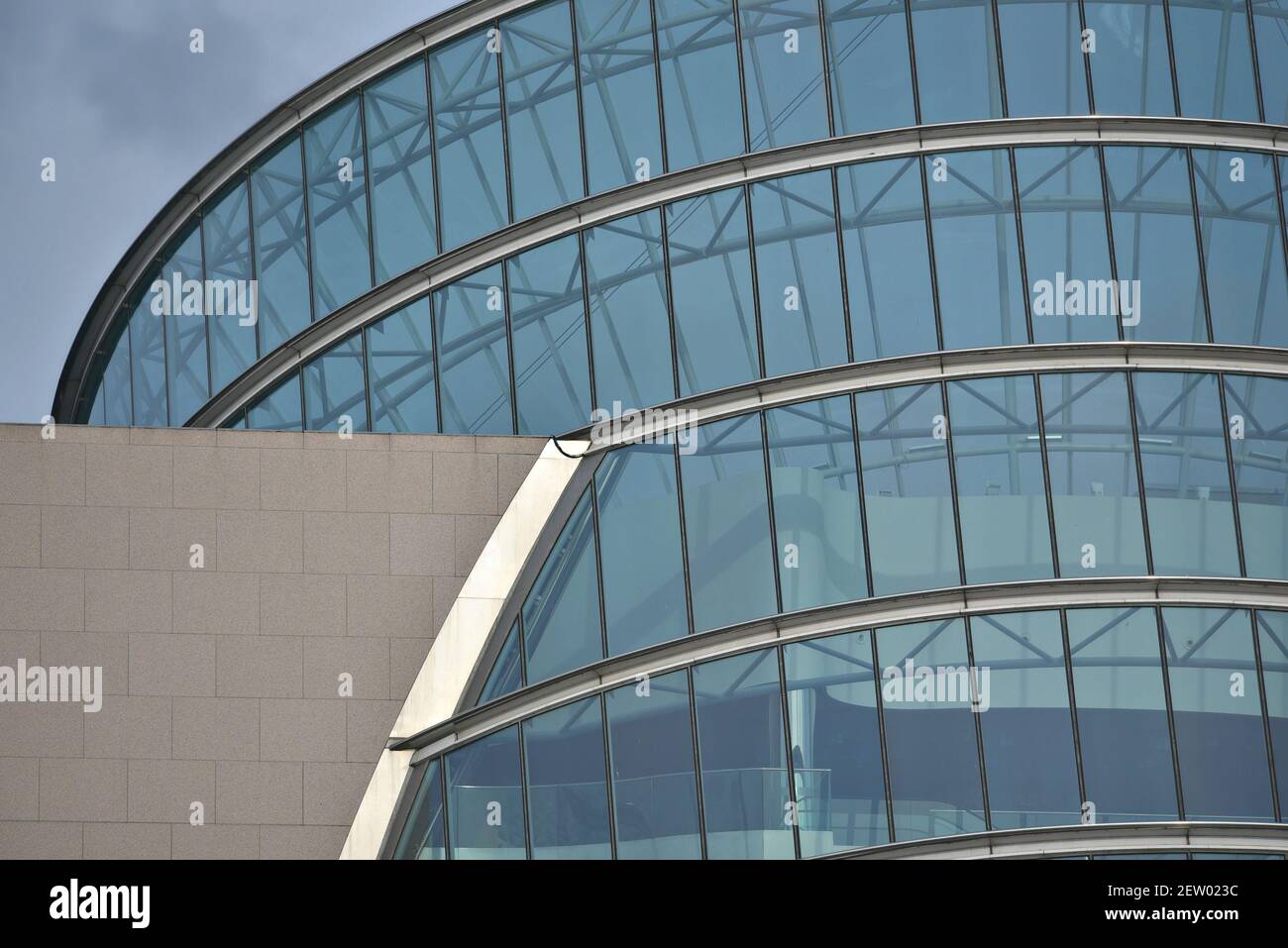 Convention Center steel and glass facade architectural detail in Dublin ...