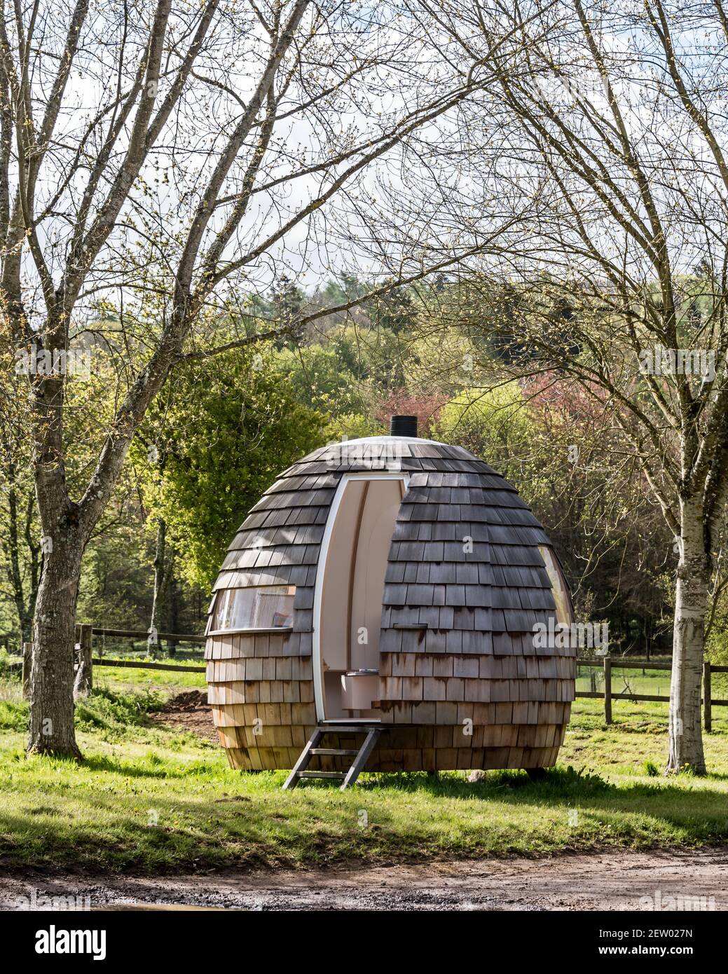 Wooden Pod in garden Stock Photo - Alamy
