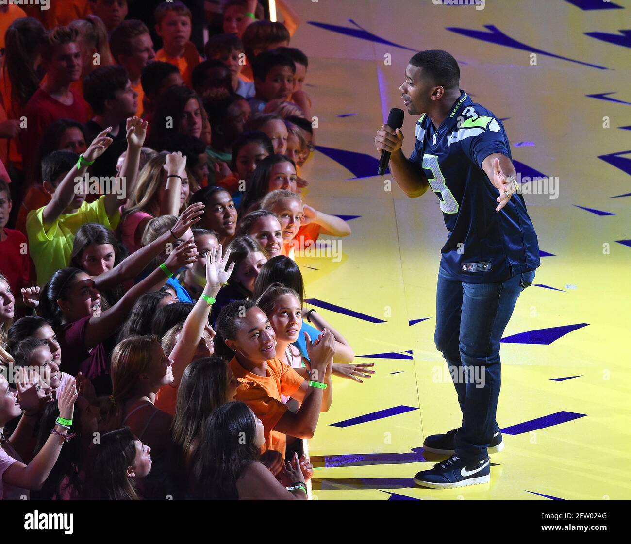 LOS ANGELES - JULY 13: Russell Wilson hosts Nickelodeon's Kids Choice Sports 2017 at Pauley ...