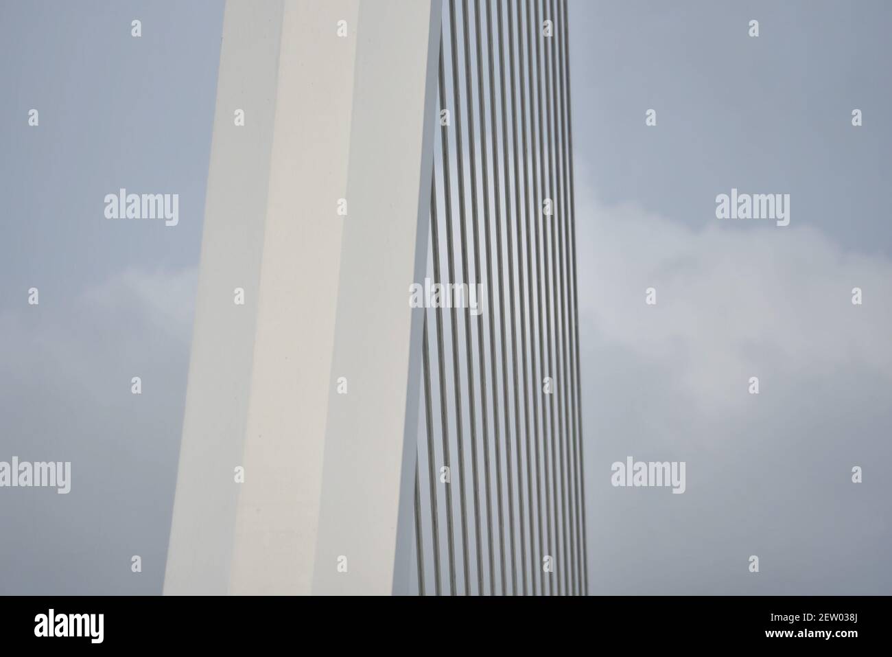 Architectural detail of the contemporary design Samuel Beckett bridge ...