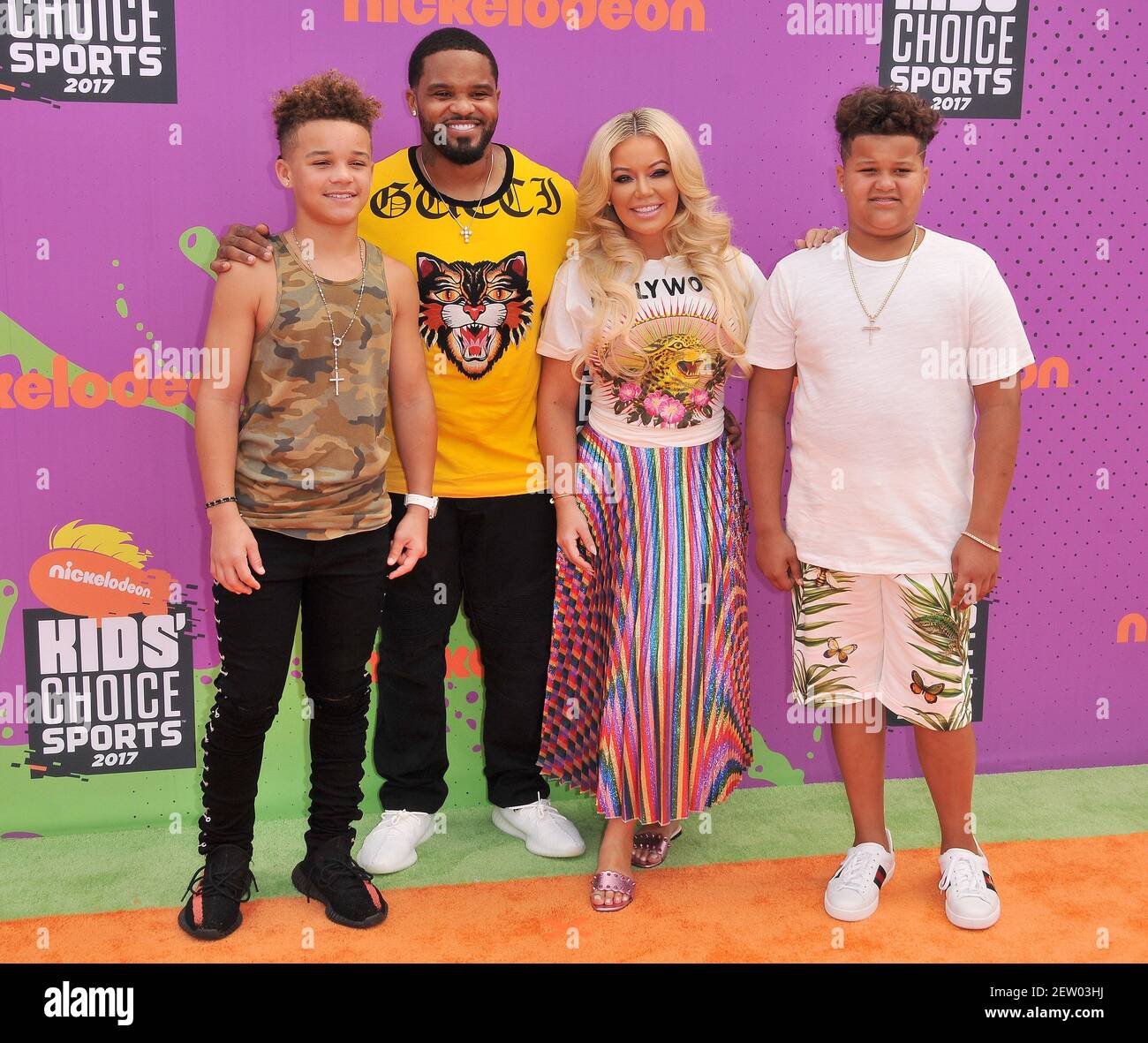 (L-R) Jadyn Fielder, Prince Fielder, Chanel Fielder, and Haven Fielder ...