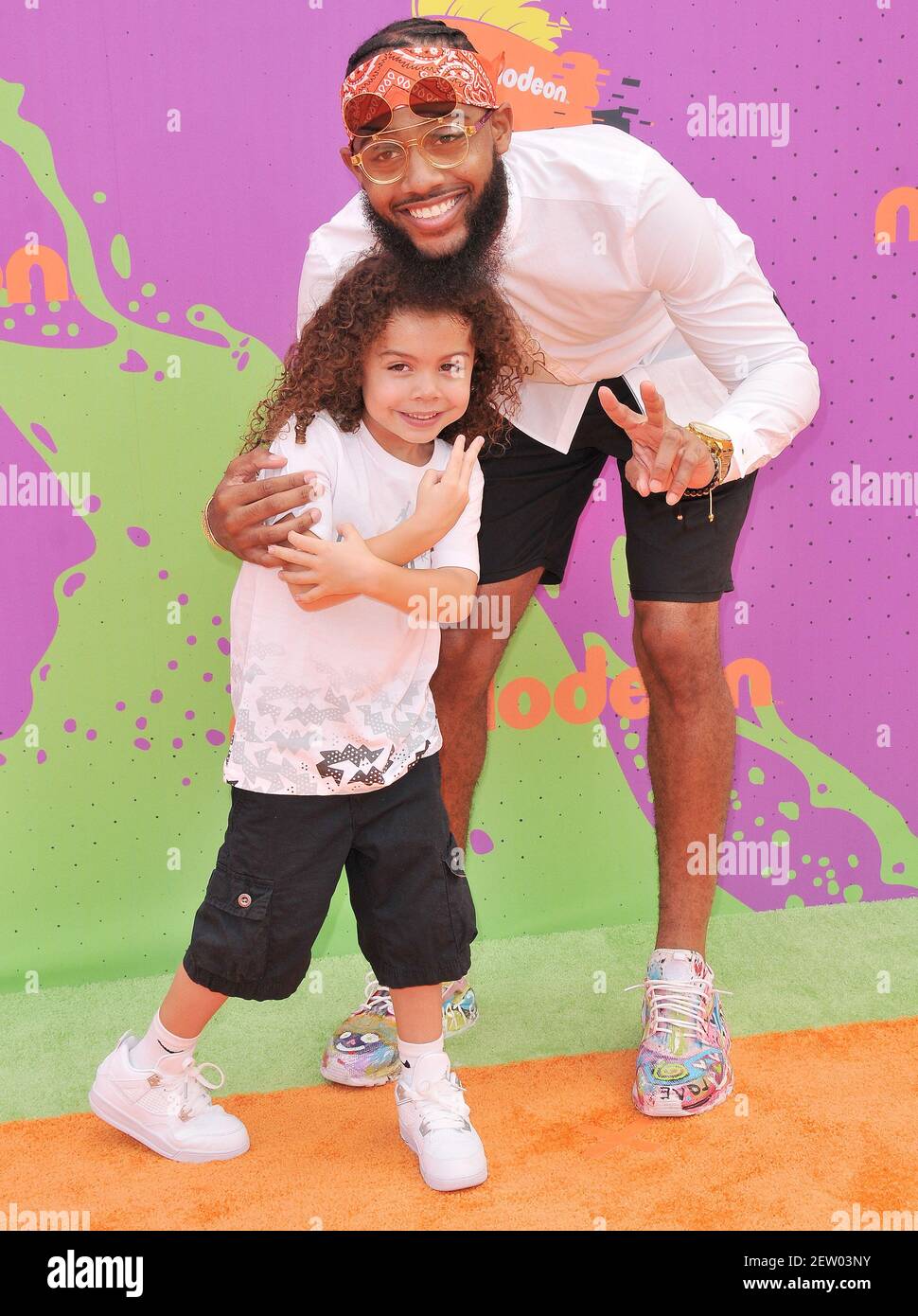 Brandon Armstrong and Son arrives at the Nickelodeon Kids' Choice ...