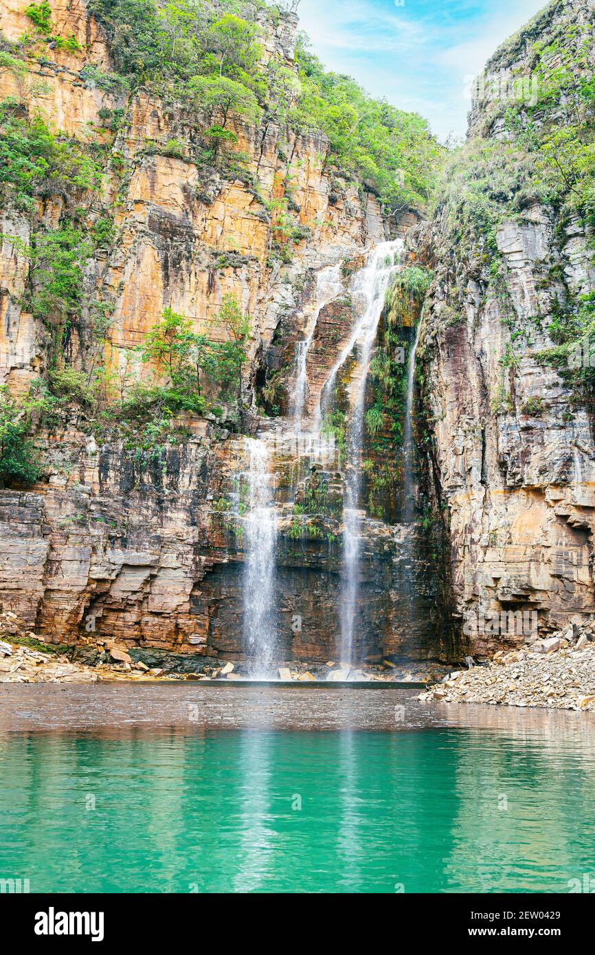 Landscape of Canyons of Furnas and the waterfall, Capitólio MG, Brazil ...