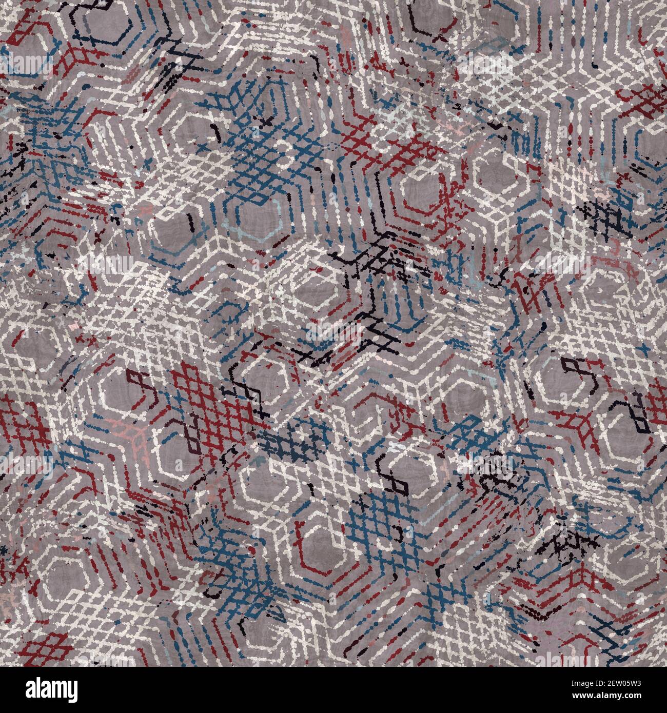 Seamless red white and blue textured retro pattern Stock Photo - Alamy
