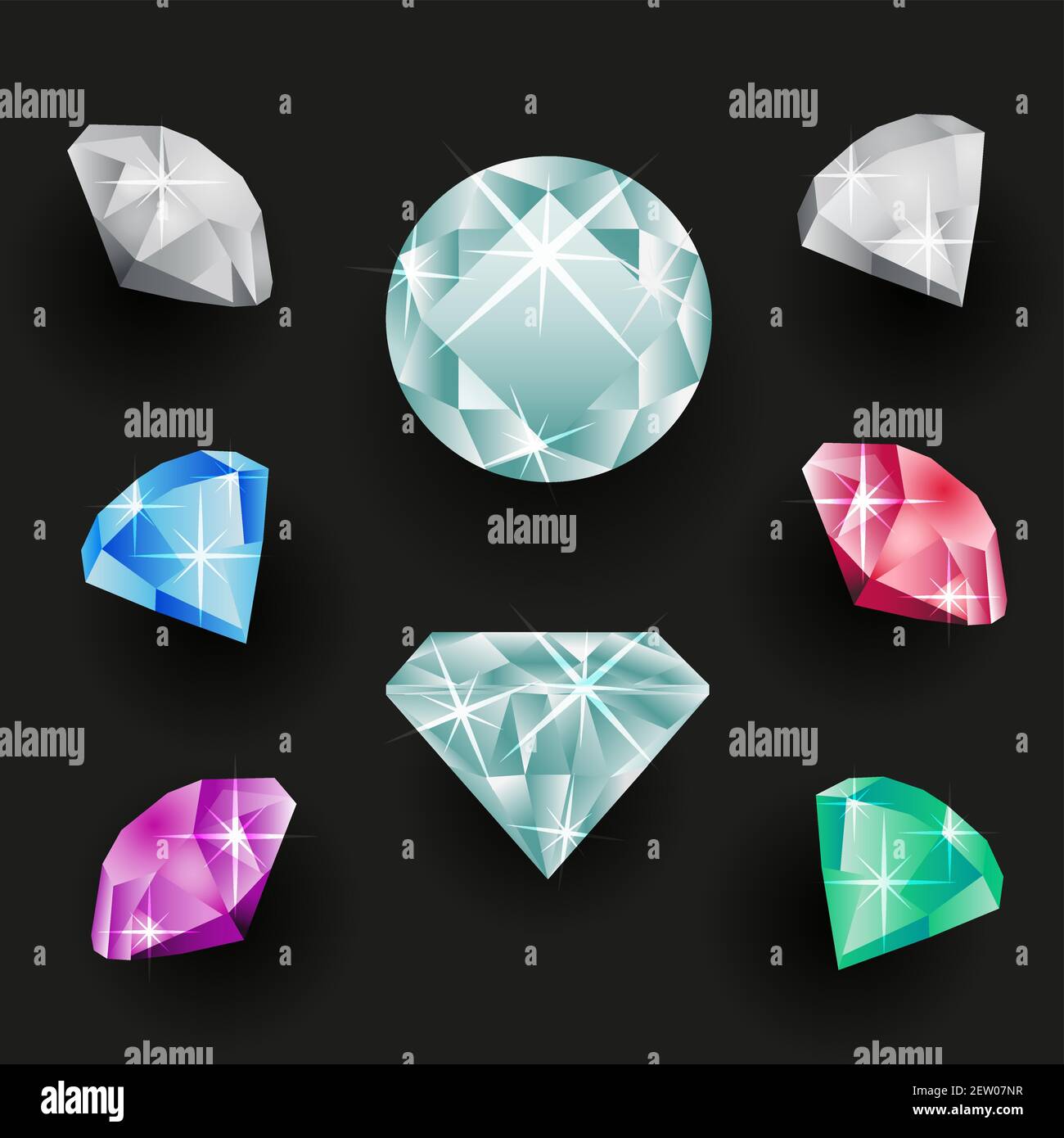 Diamond jewellery gems collection Stock Vector Images - Alamy