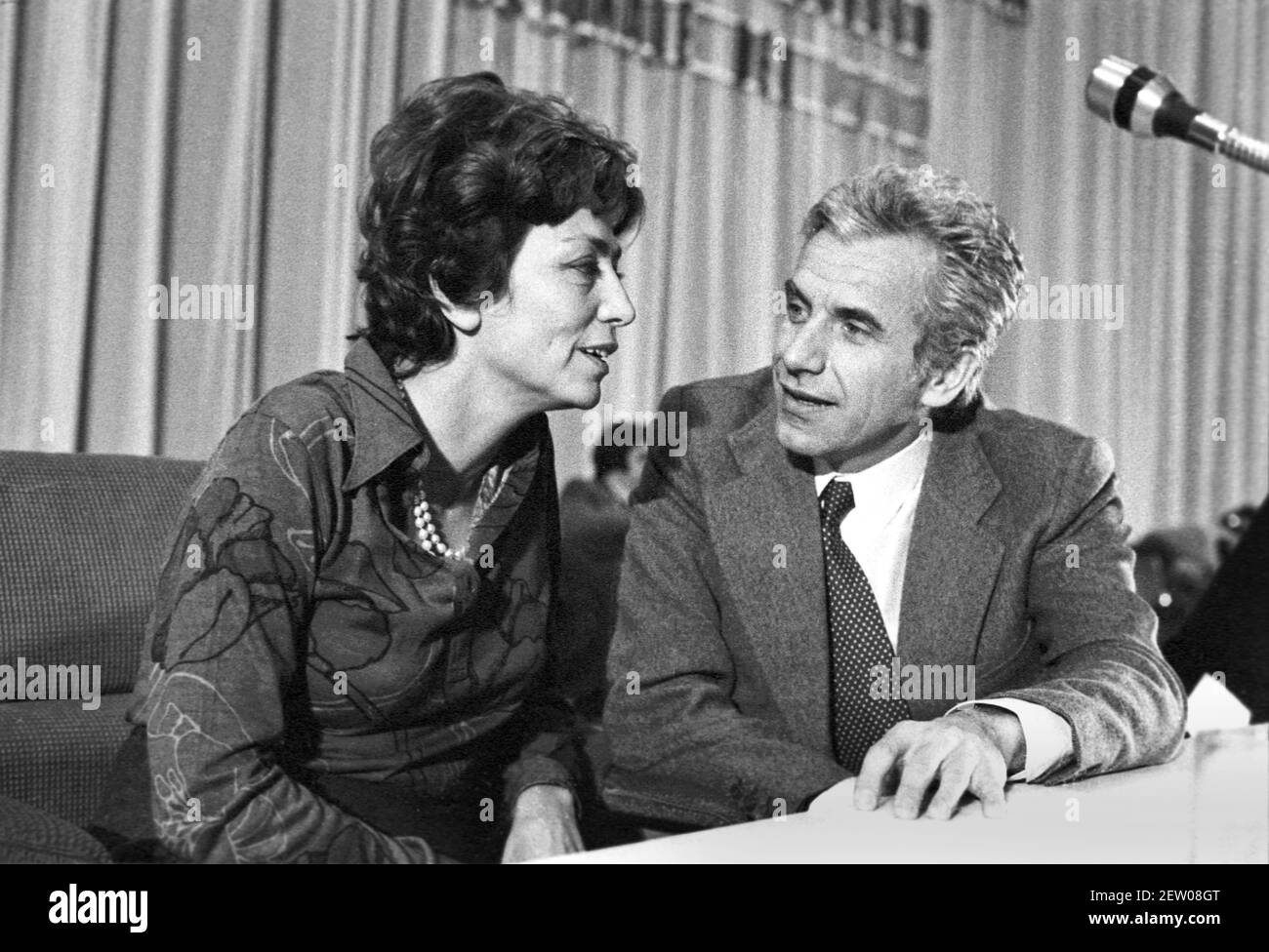 Luciana Castellina and Lucio Magri during the unification congress of ...