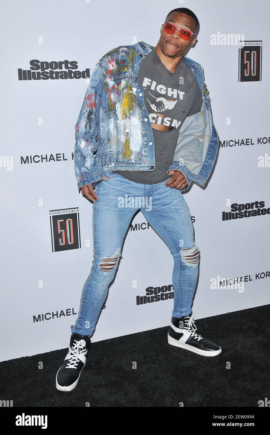 Russell Westbrook arrives at the 2017 Sports Illustrated Fashionable 50 ...