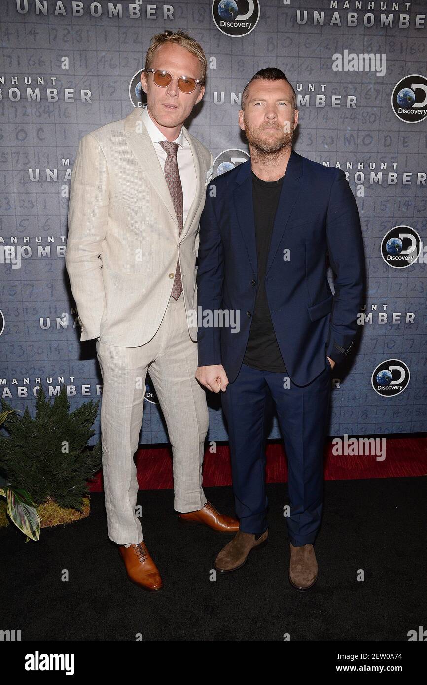 (L-R) Actors Paul Bettany and Sam Worthington attend the Discovery's ...