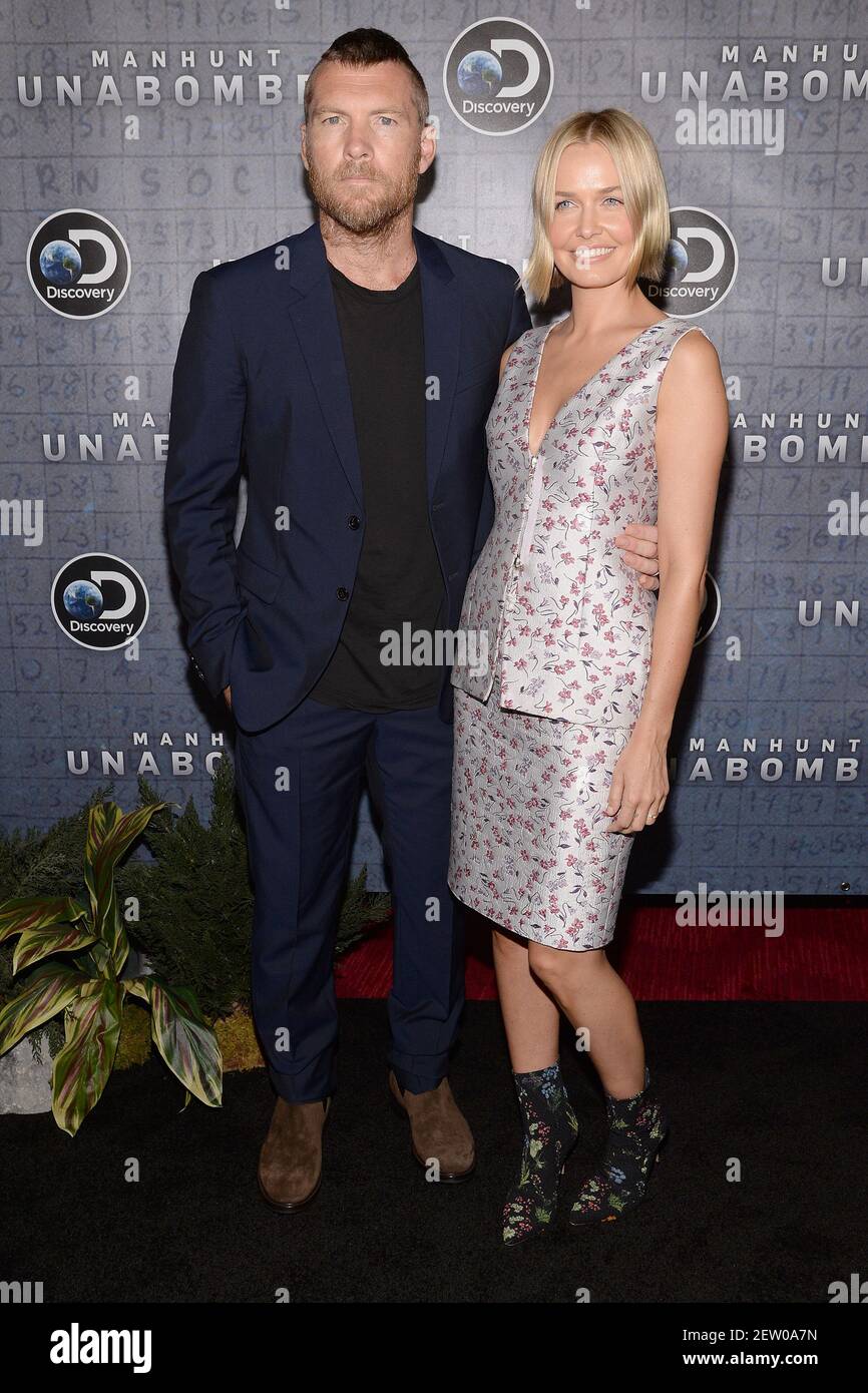 (L-R) Actor Sam Worthington and Lara Bingle attend the Discovery's ...