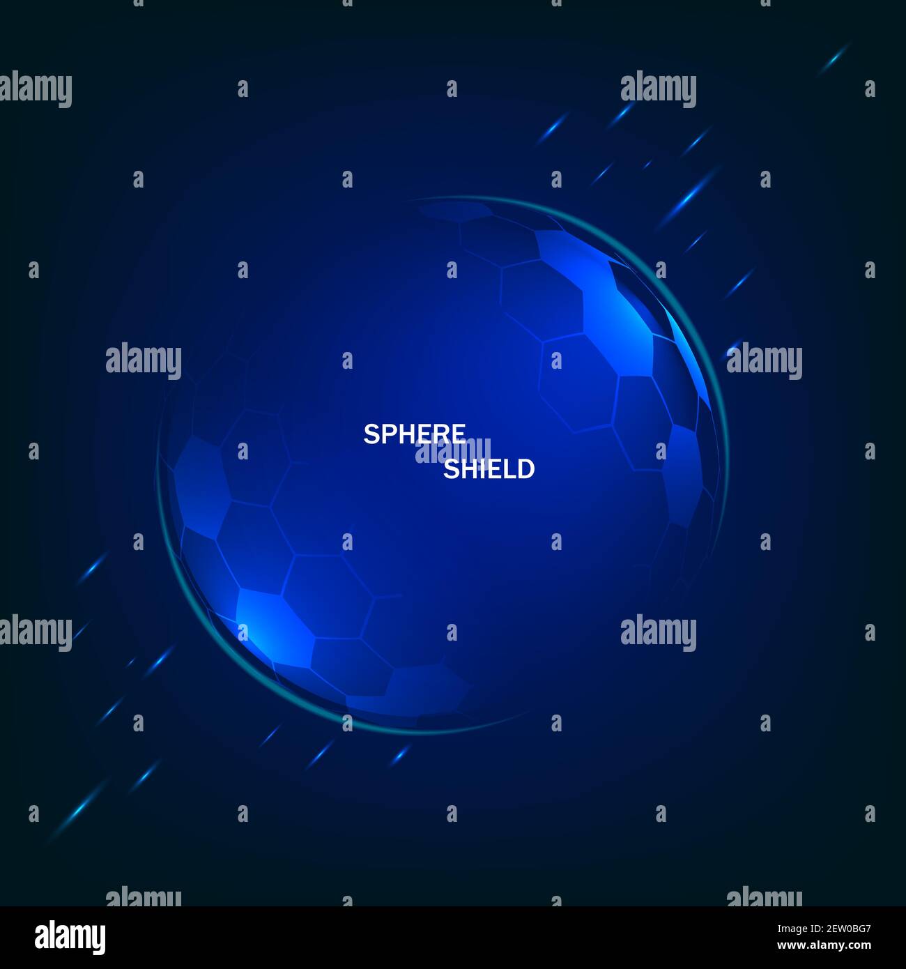 Dome shield geometric vector illustration on a blue background. Bubble ...