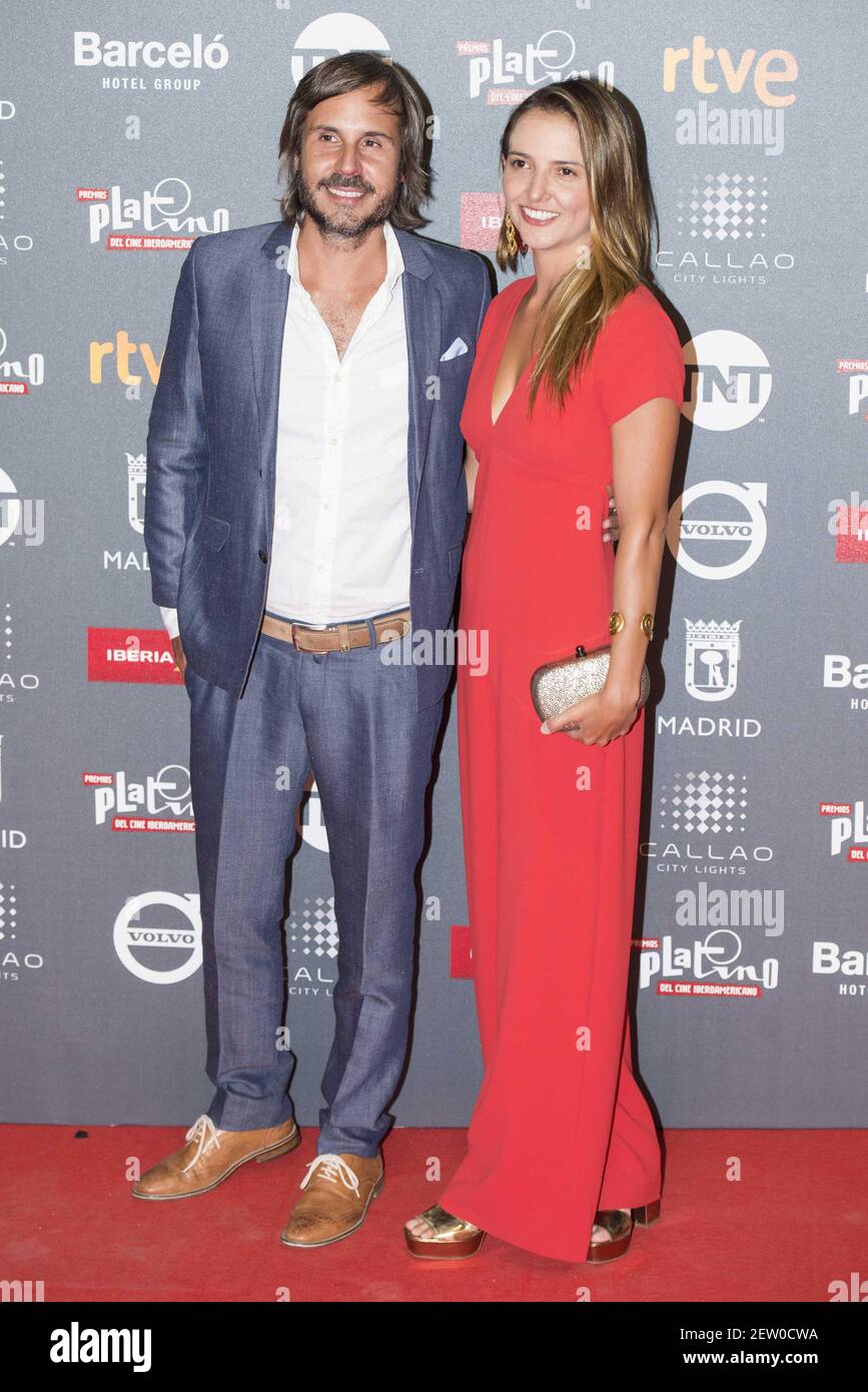 Andi Saiz and wife Manuela Santos attends to welcome party photocall of Platino Awards 2017 at ...