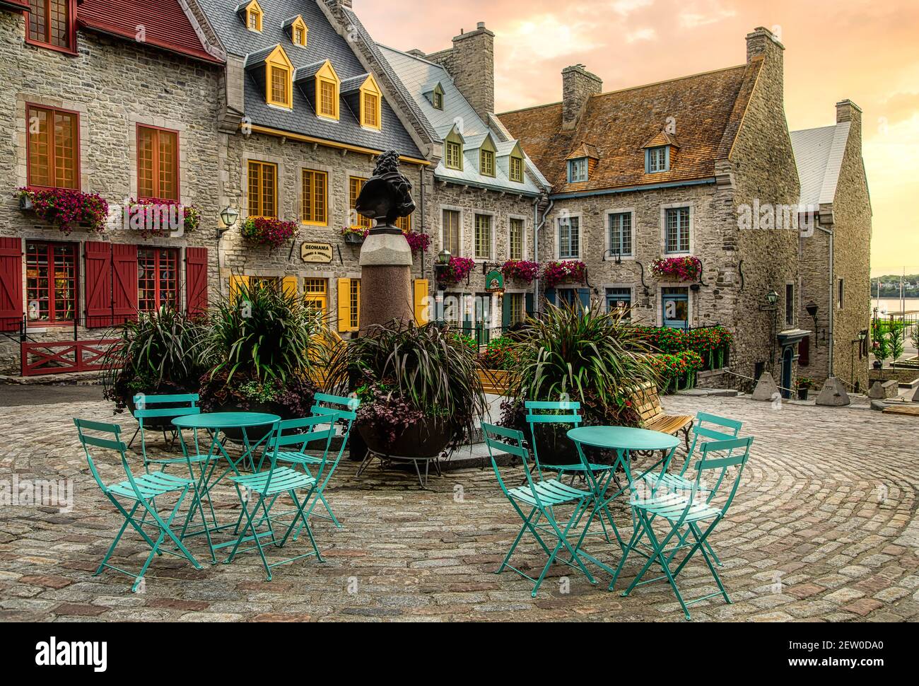 The streets of the historic old town in Quebec City, Canada Stock Photo ...