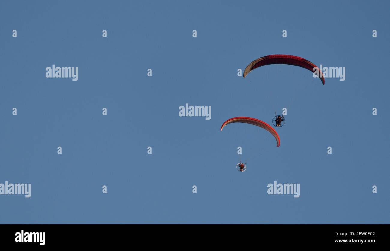 paraglider navigation training before competition Stock Photo - Alamy