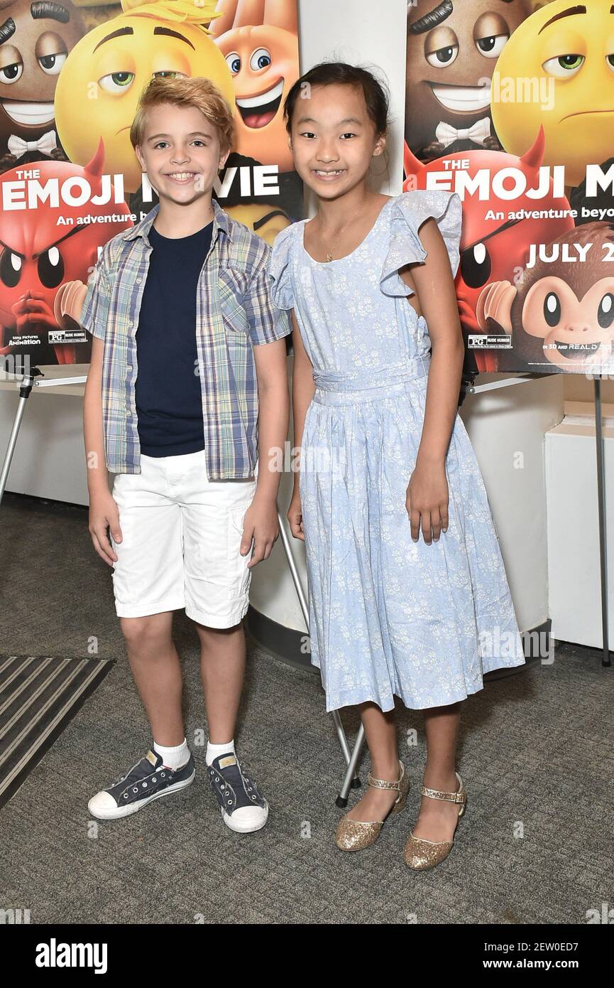 Zell Steele Morrow, Olivia Chun attend the The Emojii Movie Premiere at ...