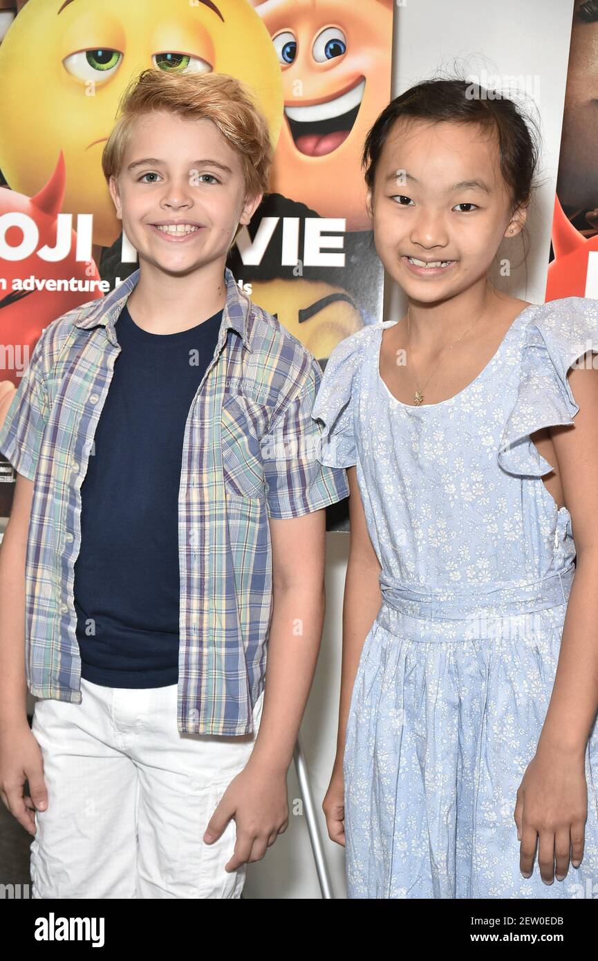 Zell Steele Morrow, Olivia Chun attends the The Emojii Movie Premiere ...