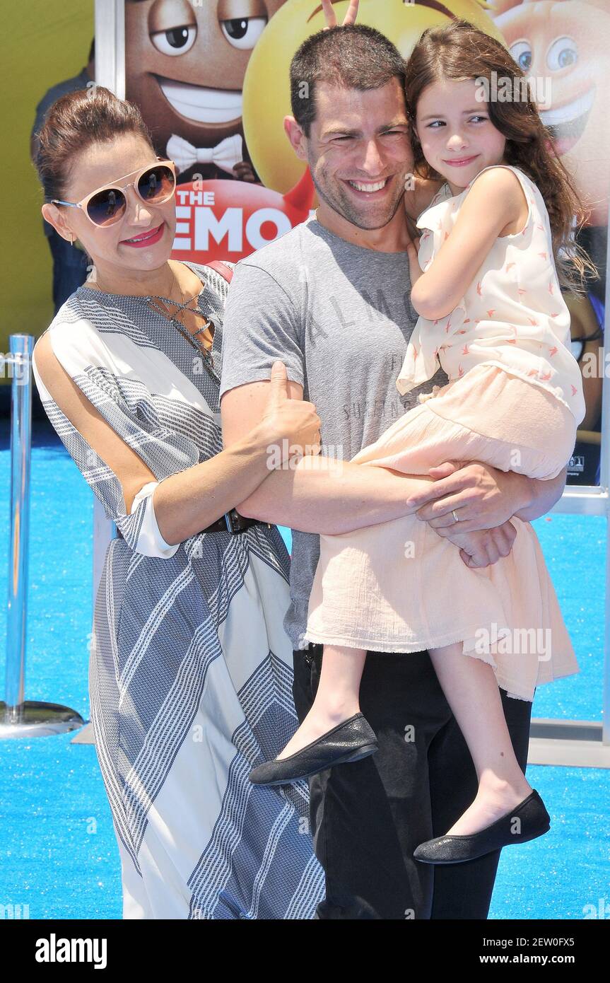 (L-R) Tess Sanchez, Max Greenfield and daughter Lilly Greenfield ...