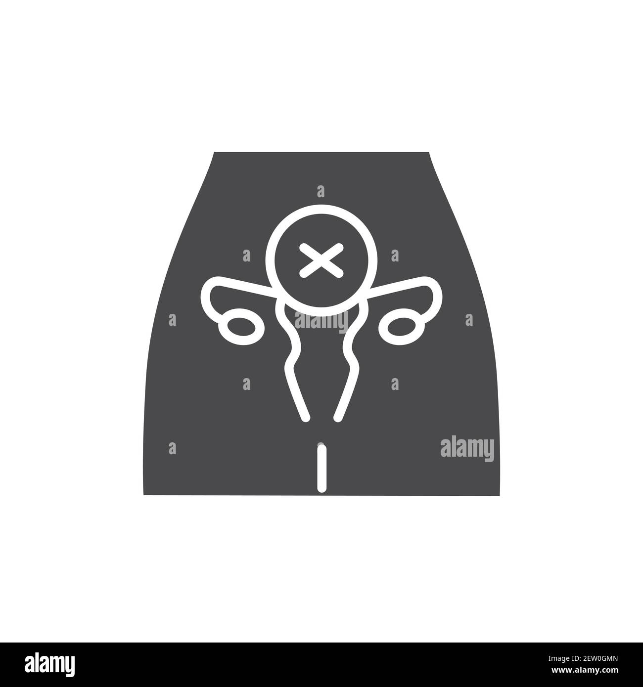 Infertility line color icon. Female reproductive system disease line ...