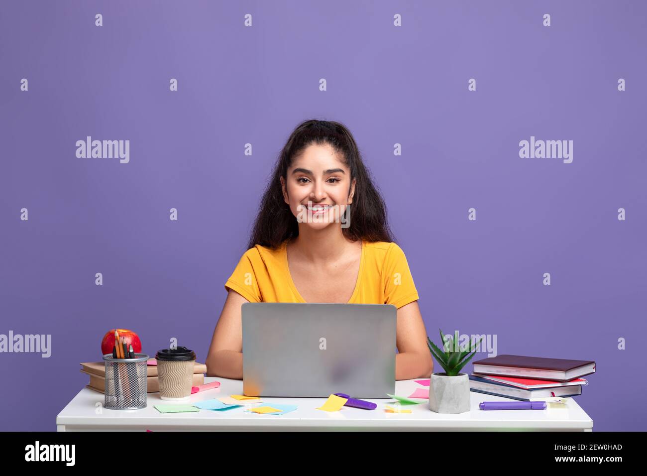 Indian woman computer office hi-res stock photography and images - Alamy