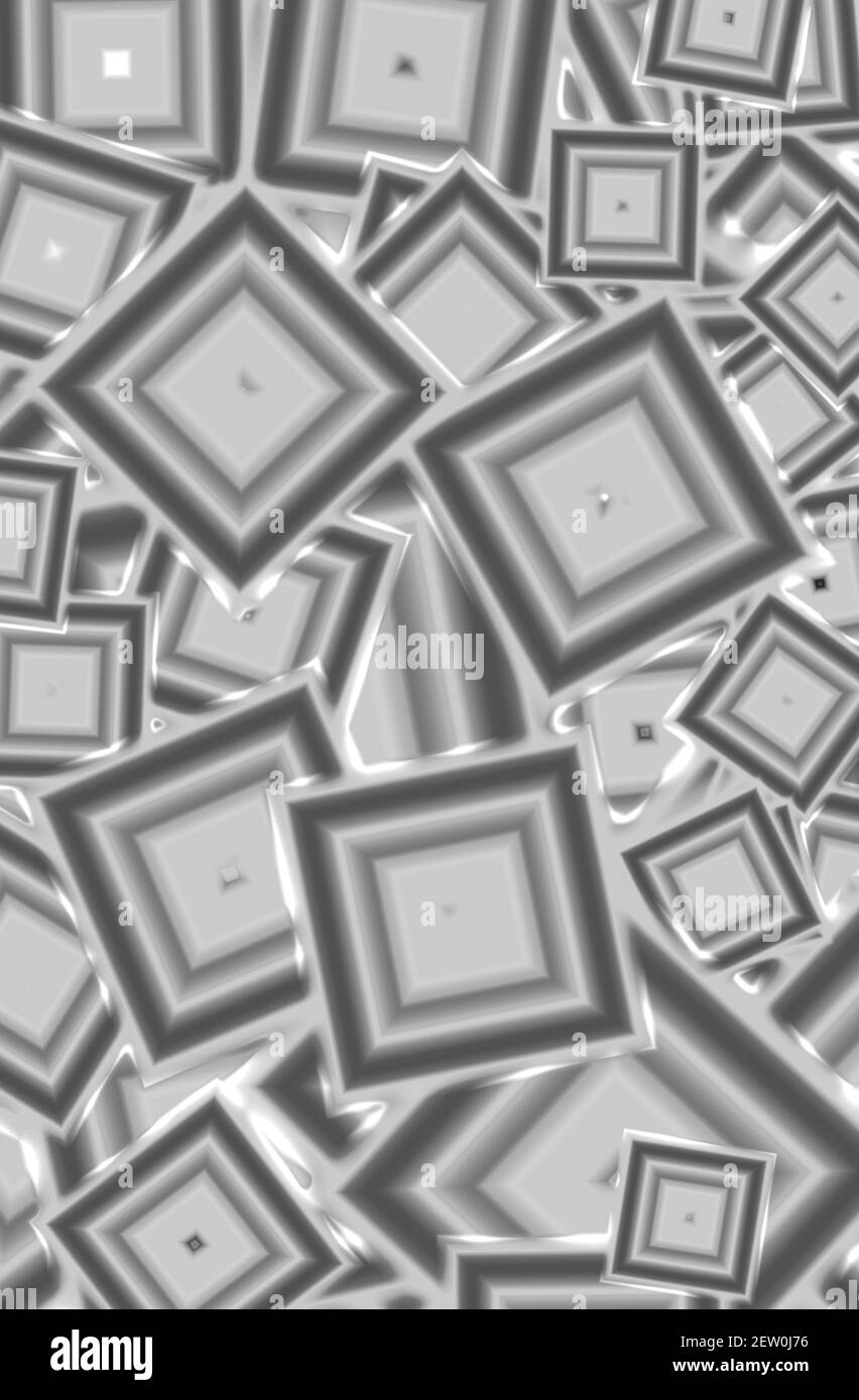 Vertical image abstract geometric square shape pattern in monotone ...