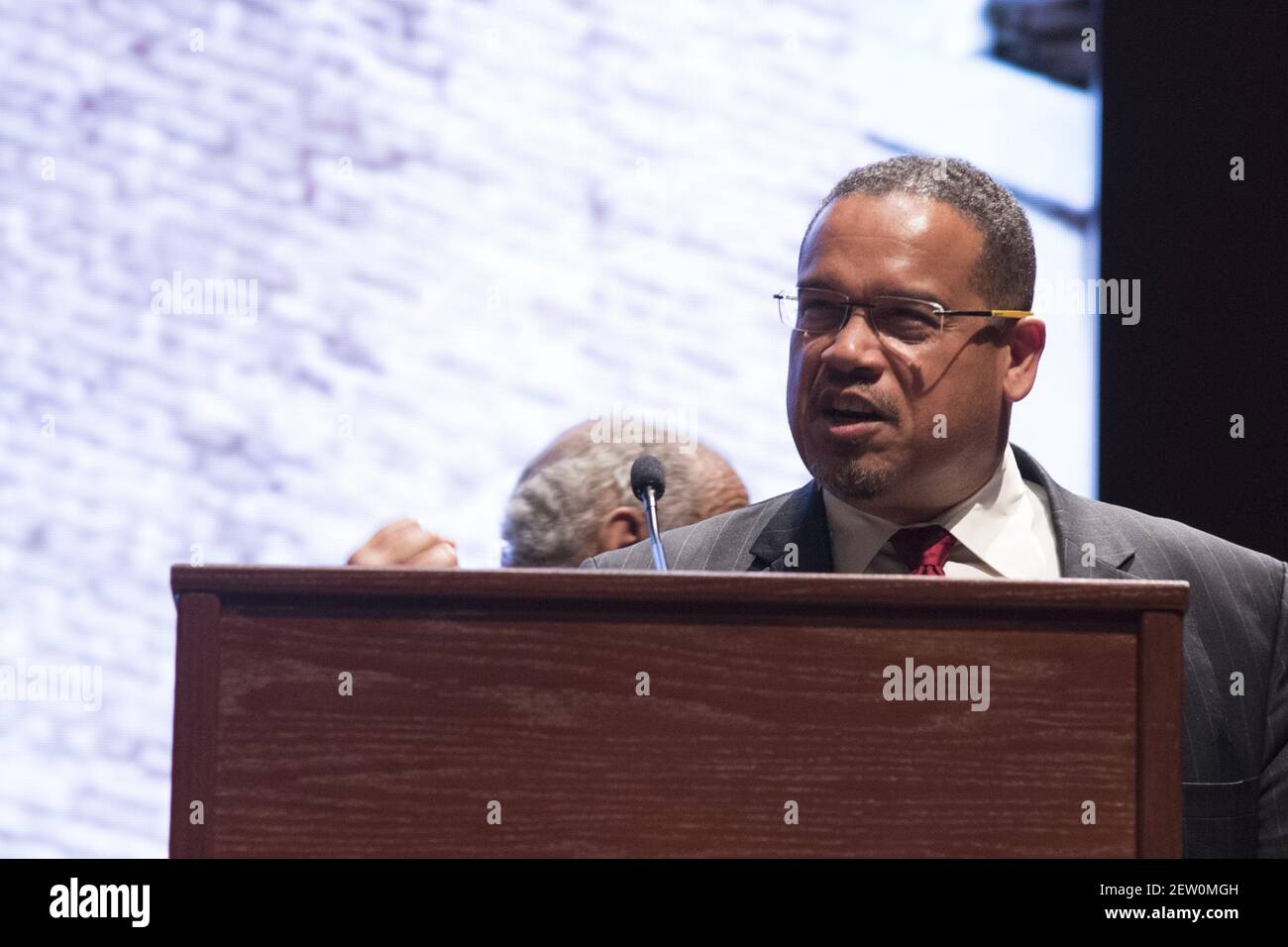Representative Keith Ellison speaks during a Congressional Black Caucus ...