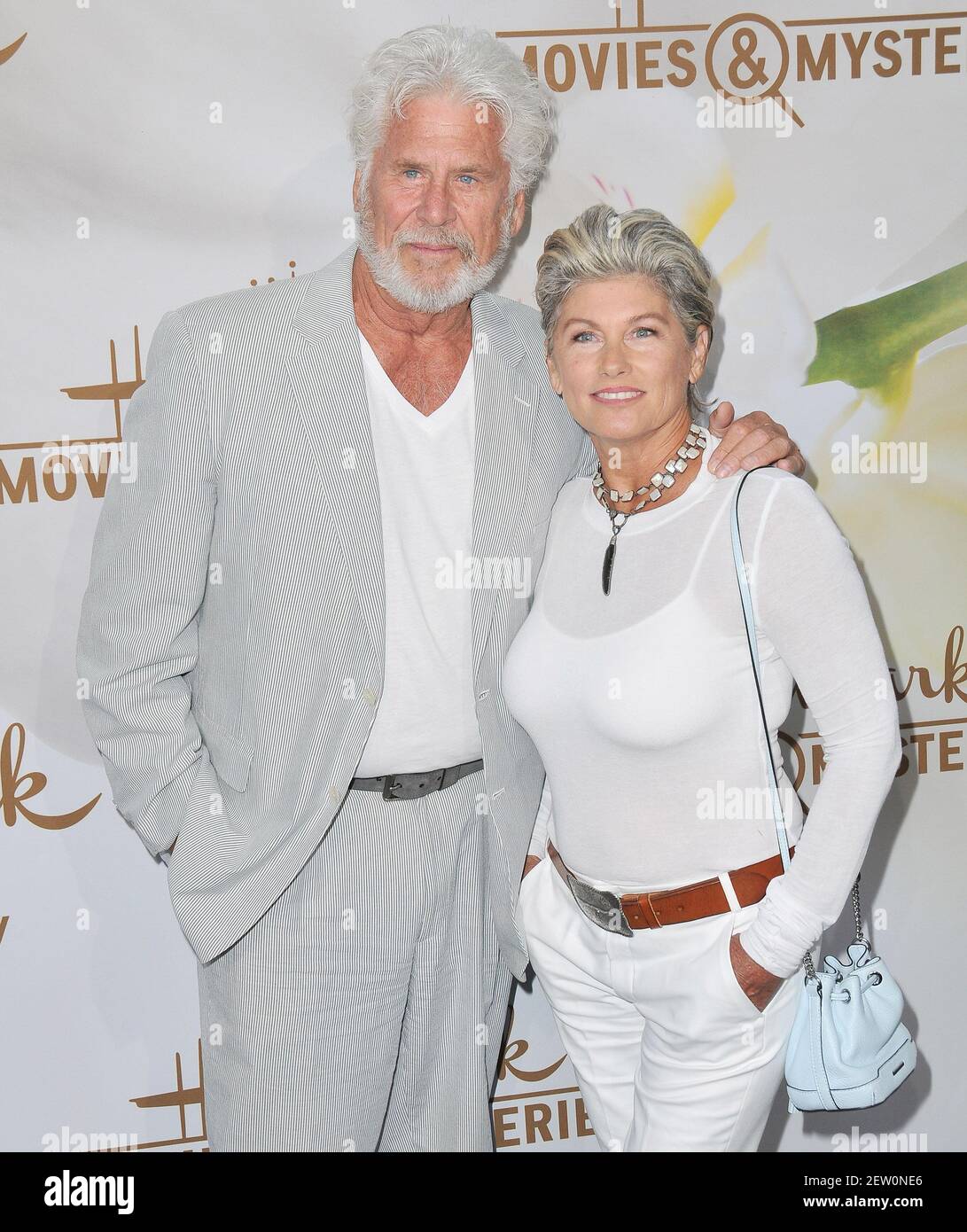 (L-R) Barry Bostwick and Guest arrives at the Hallmark Channel ...