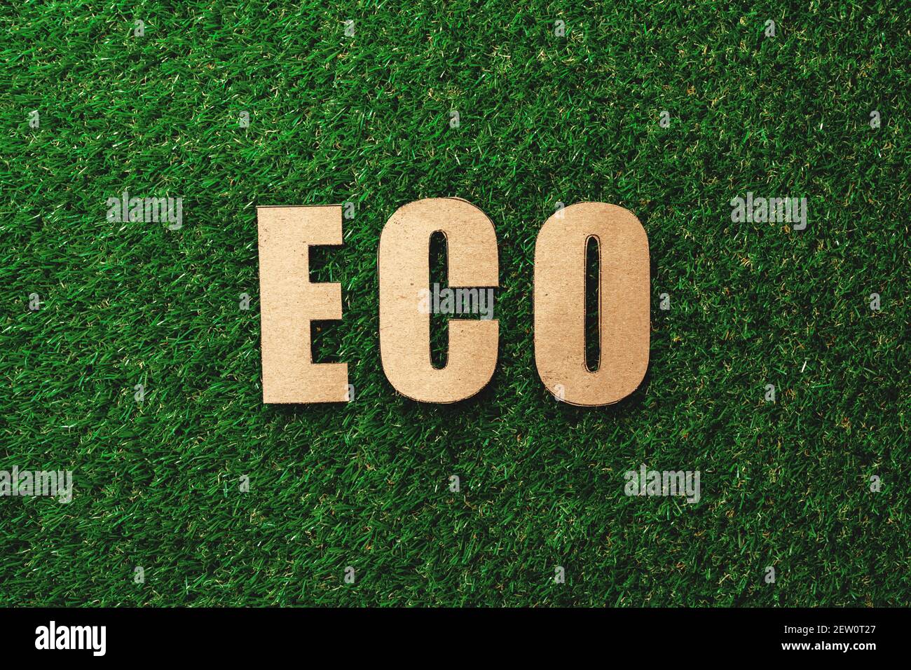 Word Eco cut out of craft recycled paper Stock Photo - Alamy