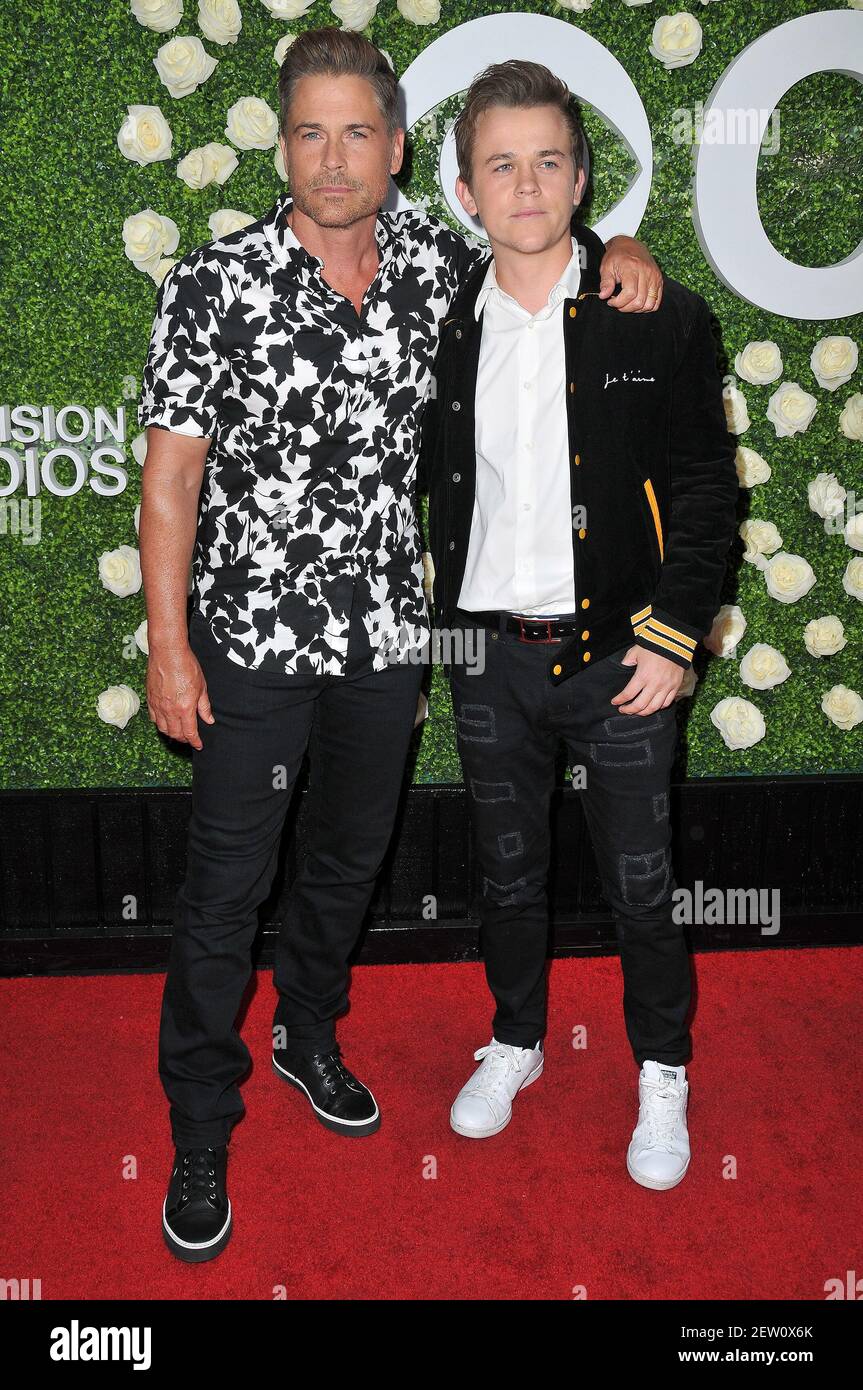 (L-R) Rob Lowe and son John Owen Lowe arrives at the 2017 CBS ...
