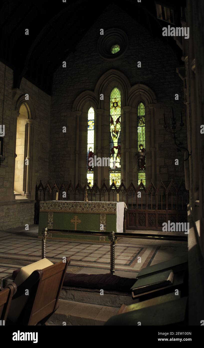 Altar and lancet shaped windows, St Mungo's Church, Simonburn ...