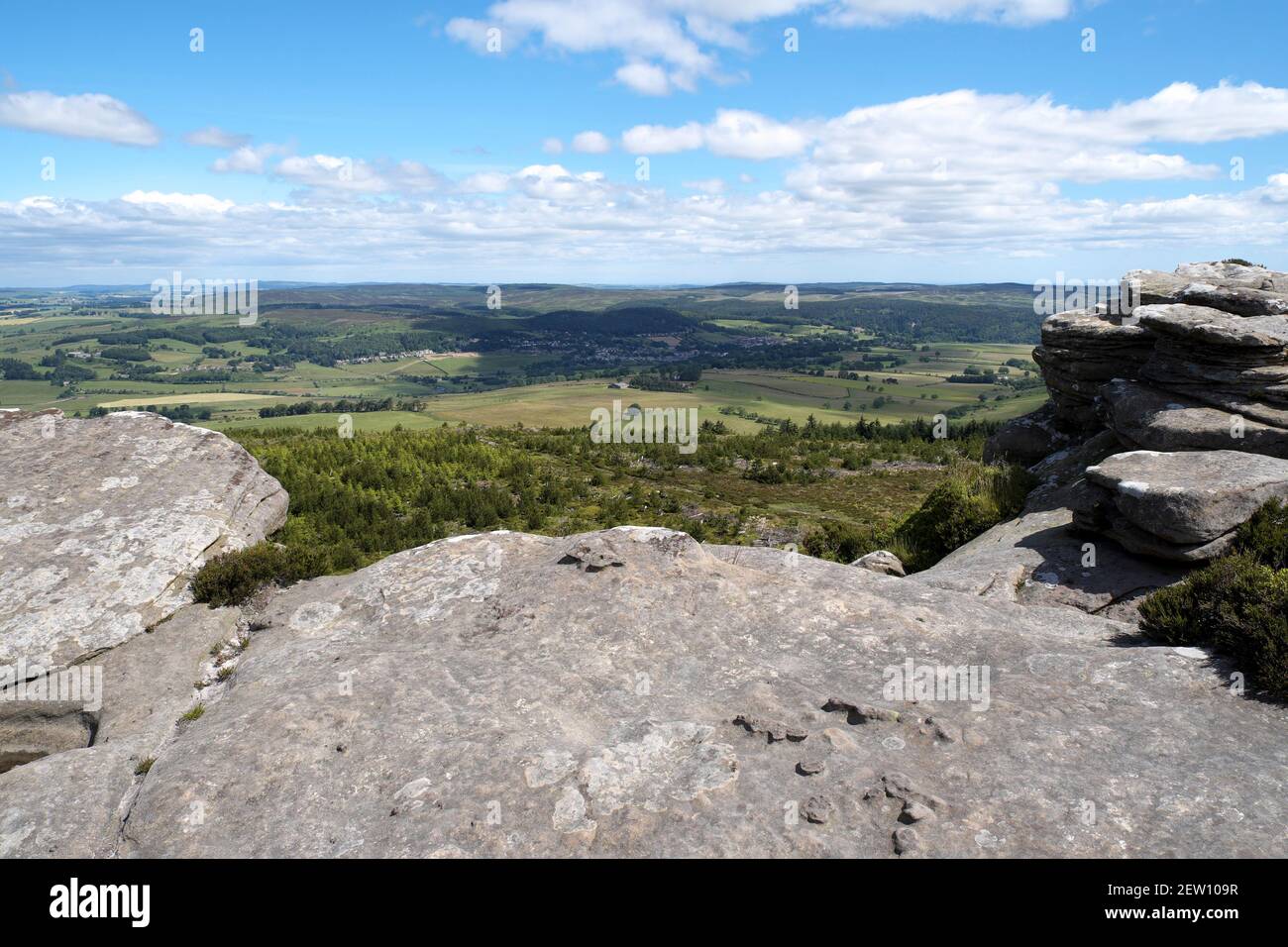 Weathered sandstone outcrops on the Simonside Hills, above Rothbury ...