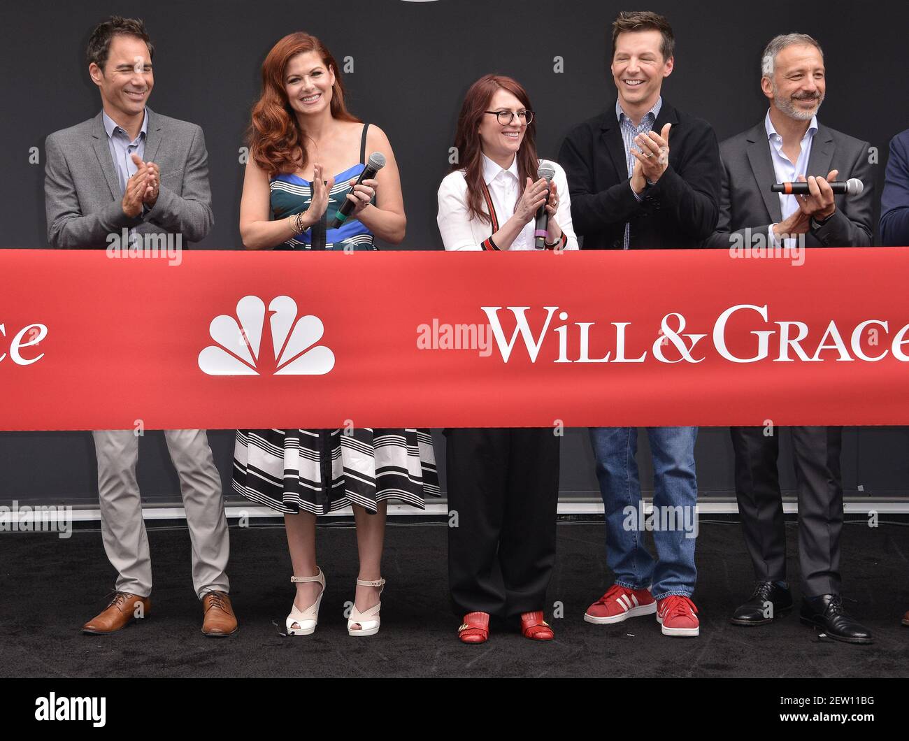 (L-R) Eric McCormack, Debra Messing, Megan Mullally, Sean Hayes and ...