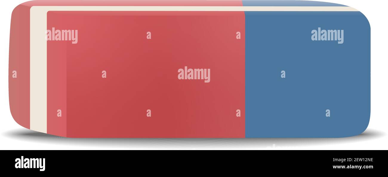 red and blue rubber eraser isolated on white vector illustration Stock ...