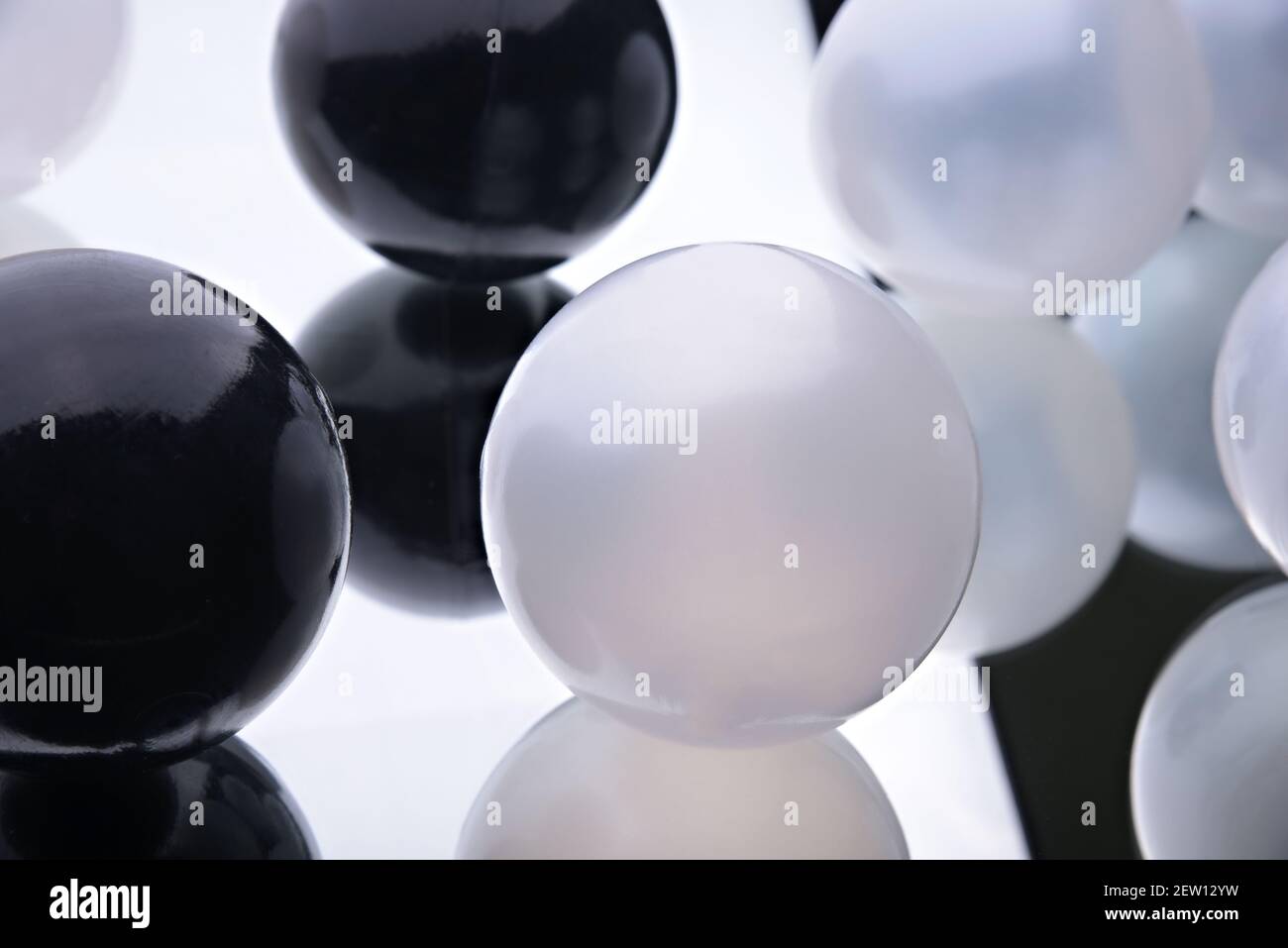 Abstract background with spheres. White pearl bubbles. Cover concept ...