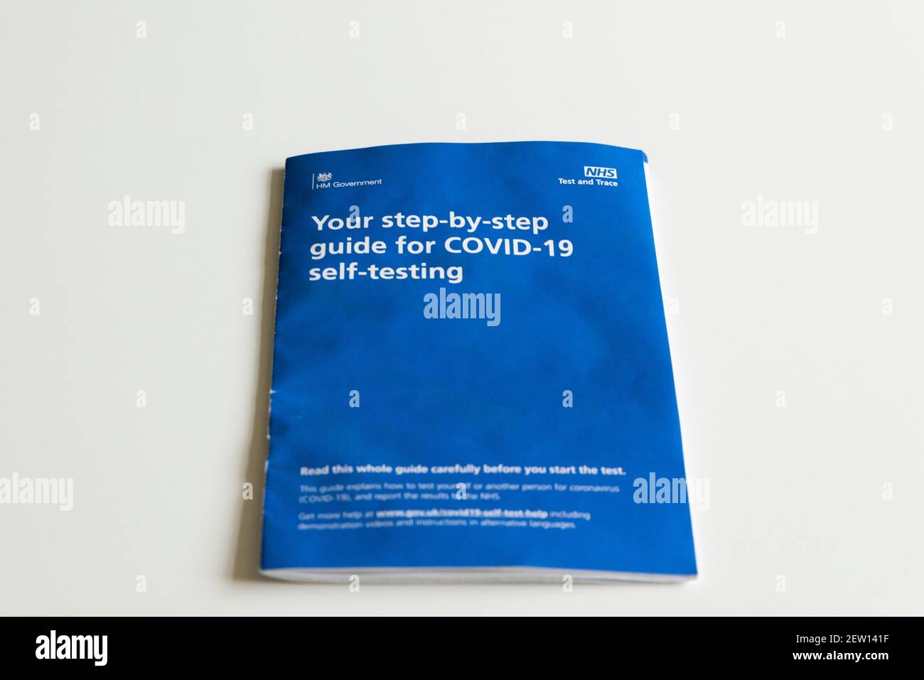 An NHS Covid-19 self testing kit instruction book Stock Photo - Alamy