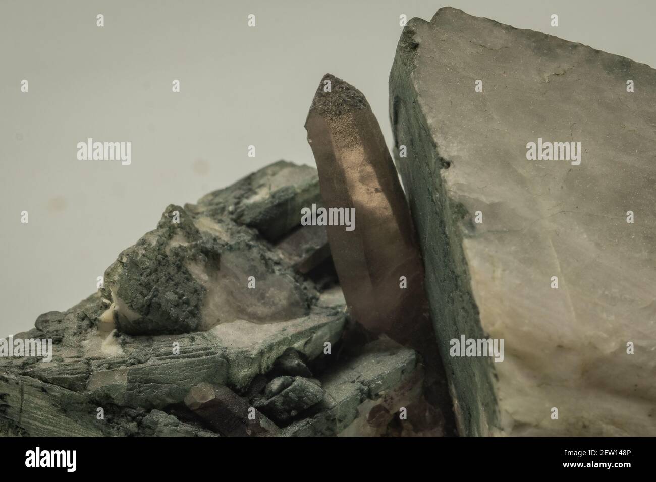 Italian smoked quartz crystal on matrix Stock Photo - Alamy